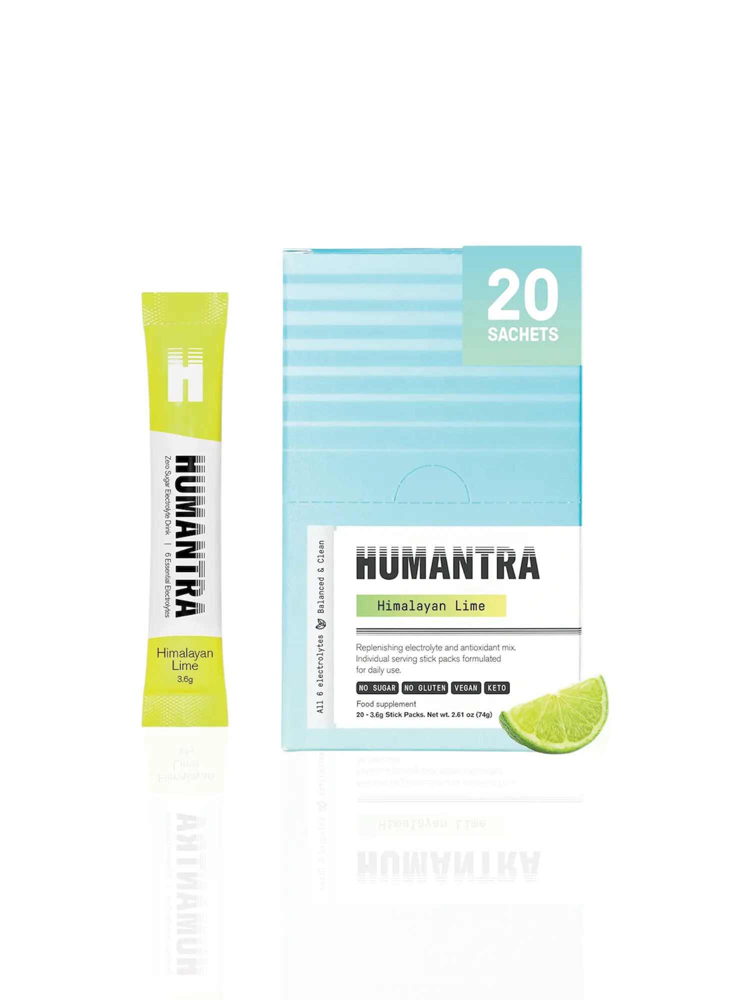 Humantra Plant Based Electrolyte | Sugar-Free Hydration - Himalayan Lime
