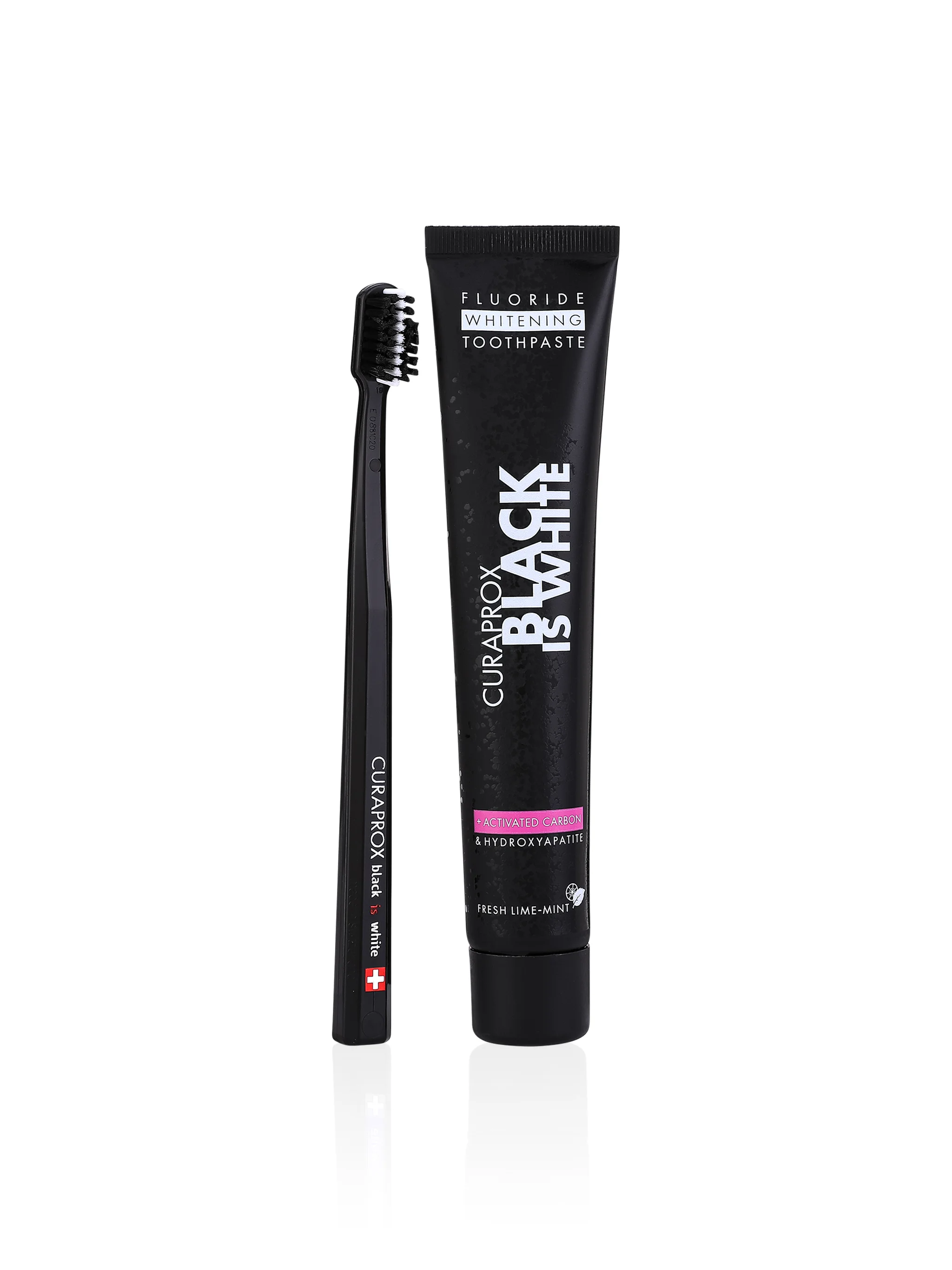 Curaprox Black Is White Set 90ml Toothpaste with CS5460 Toothbrush for ...