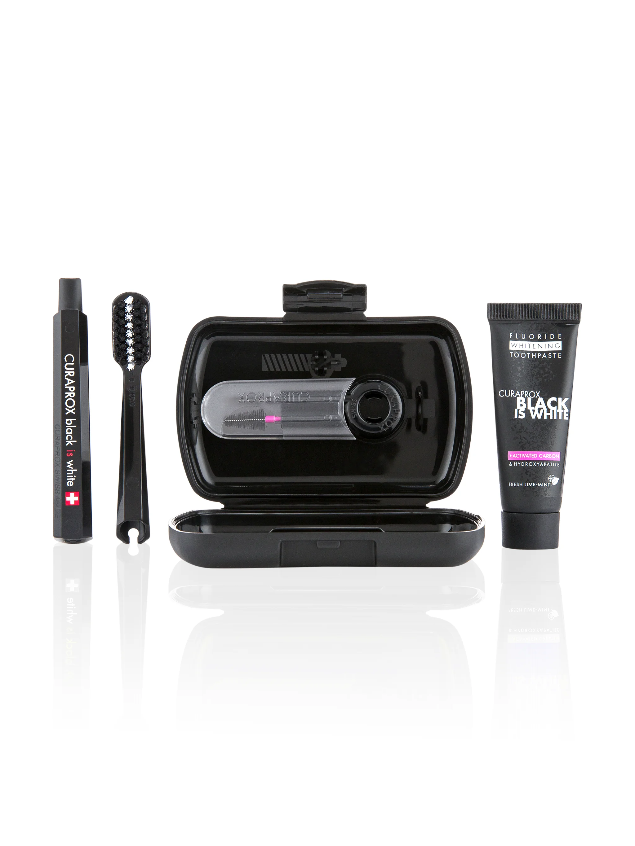 Curaprox Black Is White Travel Set - Compact Oral Care Essentials ...