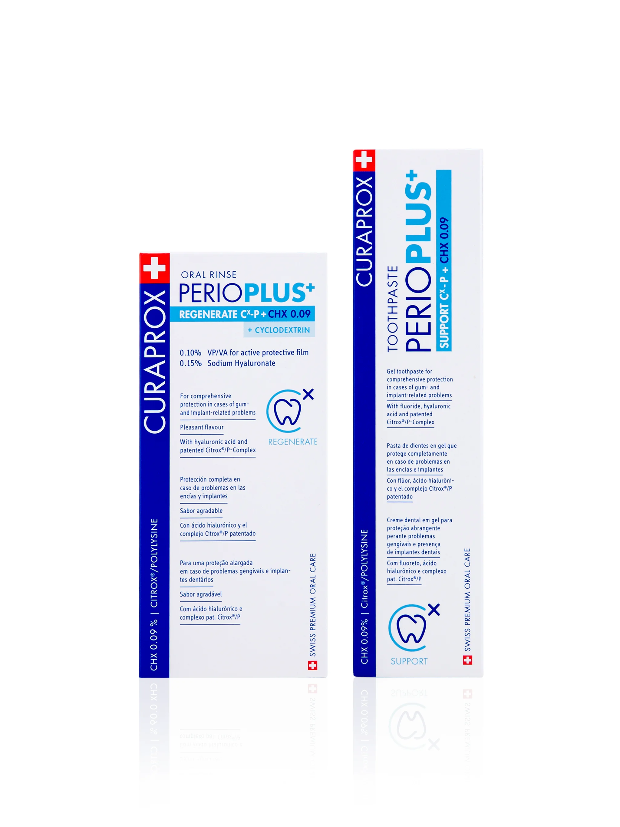 Curaprox Perioplus Protect & Regenerate Bundle CHX 0.09 with Hyaluronic ...