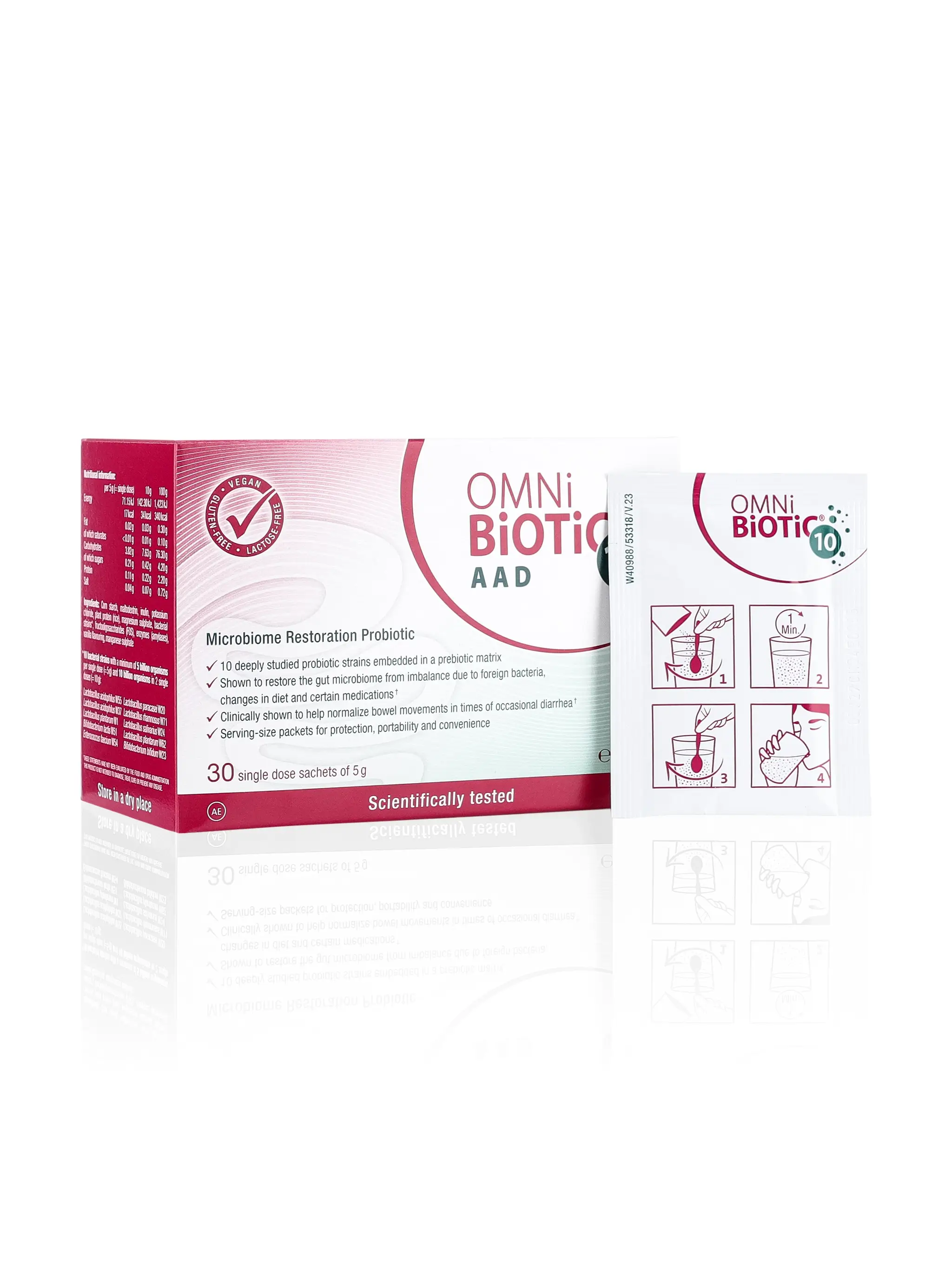 OMNi-BiOTiC® 10 AAD | Probiotic for Gut Health During Antibiotics - 30 Sachets